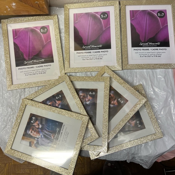 Other | 8 Gold Glitter Picture Frames | Poshmark